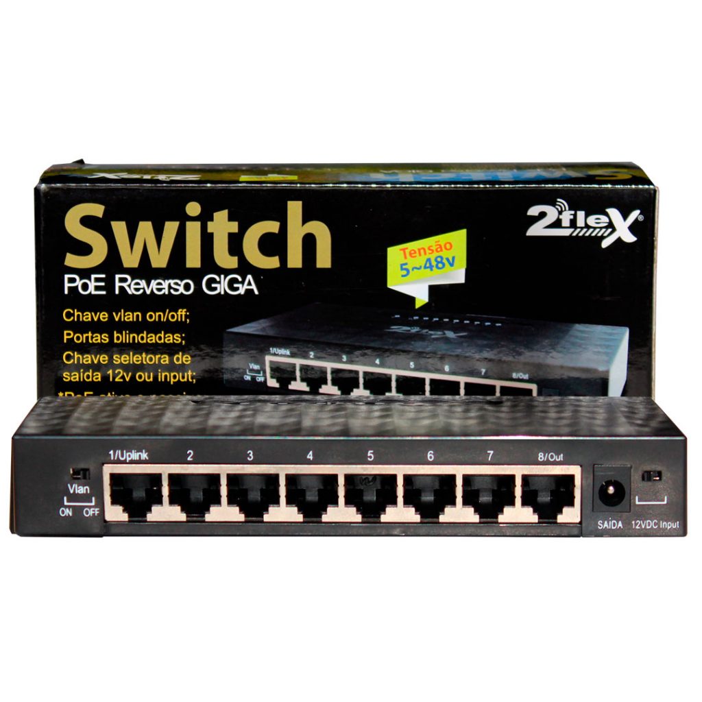 Switch PoE Reverso Giga - 2 Flex Telecom