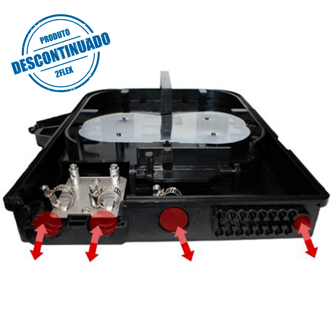 CTO – Terminação Óptica 16 Fibras (3 entradas) - 2 Flex Telecom