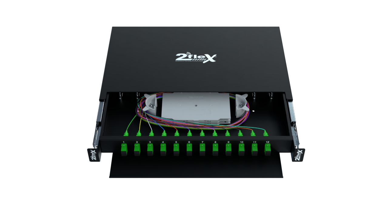 Distribuidor Interno Óptico 12FO APC Completo 2 Flex Telecom