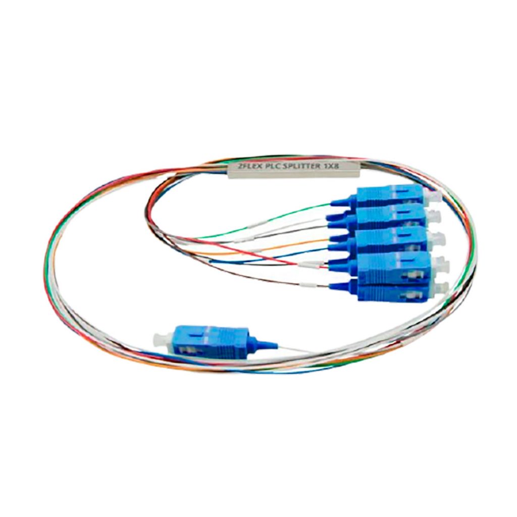 Splitter balanceado 1x8 UPC 2Flex com pigtail colorido